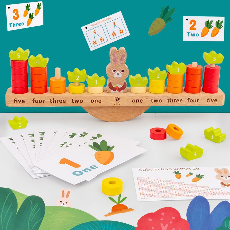 Jual Mainan Rabbit Pluck Carrot balancing Matematika Edukasi Anak Block ...
