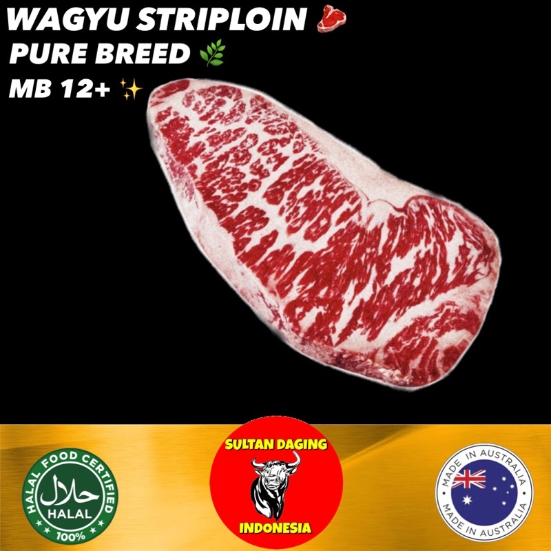 Jual WAGYU STRIPLOIN MB 12+ PURE BREED STEAK 300 GRAM PREMIUM IMPORT DARI AUSTRALIA/ STRIPLOIN ...