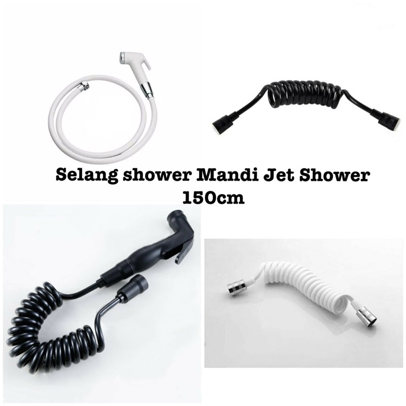 Jual Selang Shower Stainless 150cm/ jet shower set Stainless Hitam ...