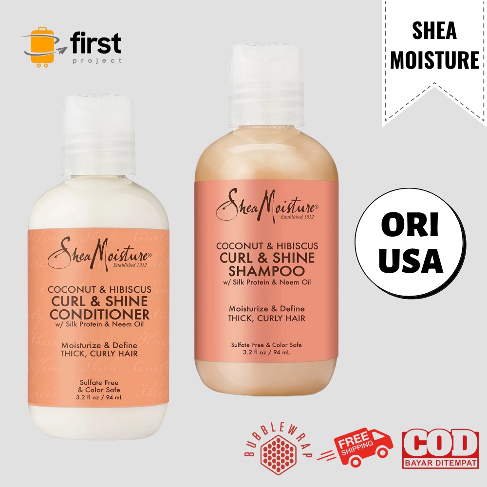 Jual Paket Hemat Shea Moisture Coconut & Hibiscus Curl & Shine Shampo ...