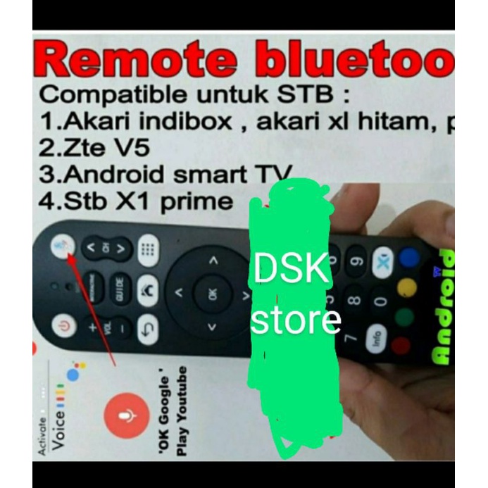 Jual REMOTE STB Android tv 4K support Bluetooth+voice google assistant ...