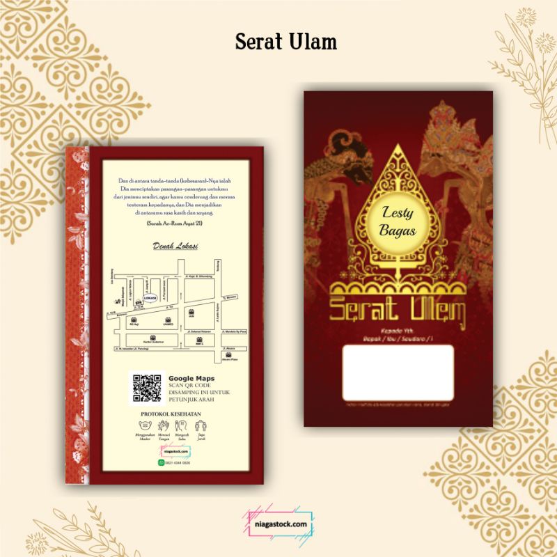 Jual Undangan Pernikahan & Khitanan Serat Ulem Tema Wayang | Shopee ...