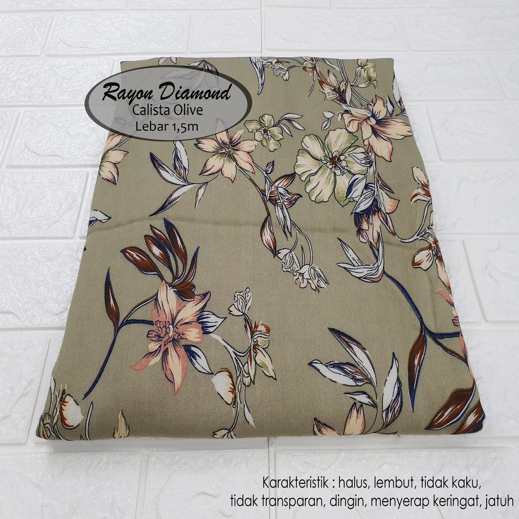 Jual RAYON DIAMOND CALISTA OLIVE (per 0,5m) | Shopee Indonesia