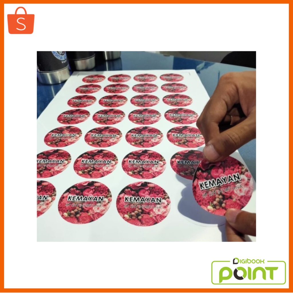 Jual Stiker Label Makanan Custom Bahan Chromo Print & Cut - Ready ...