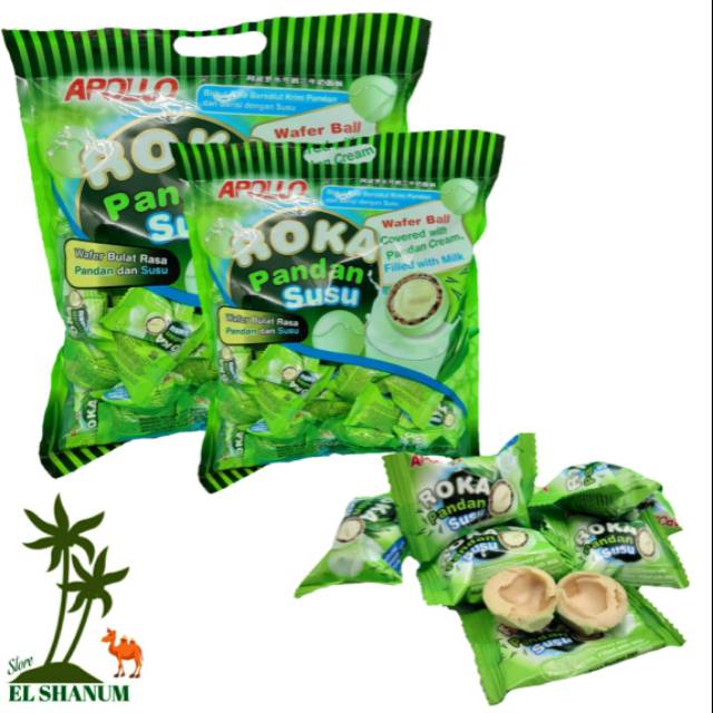 Jual APOLLO ROKA PANDAN SUSU 50pcs / WAFER ROKA PANDAN SUSU / ROKA SUSU ...