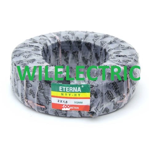 Jual Kabel listrik serabut NYYHY 2 x 1.5 / 2x1.5 mm ETERNA hitam 100m rol | Shopee Indonesia