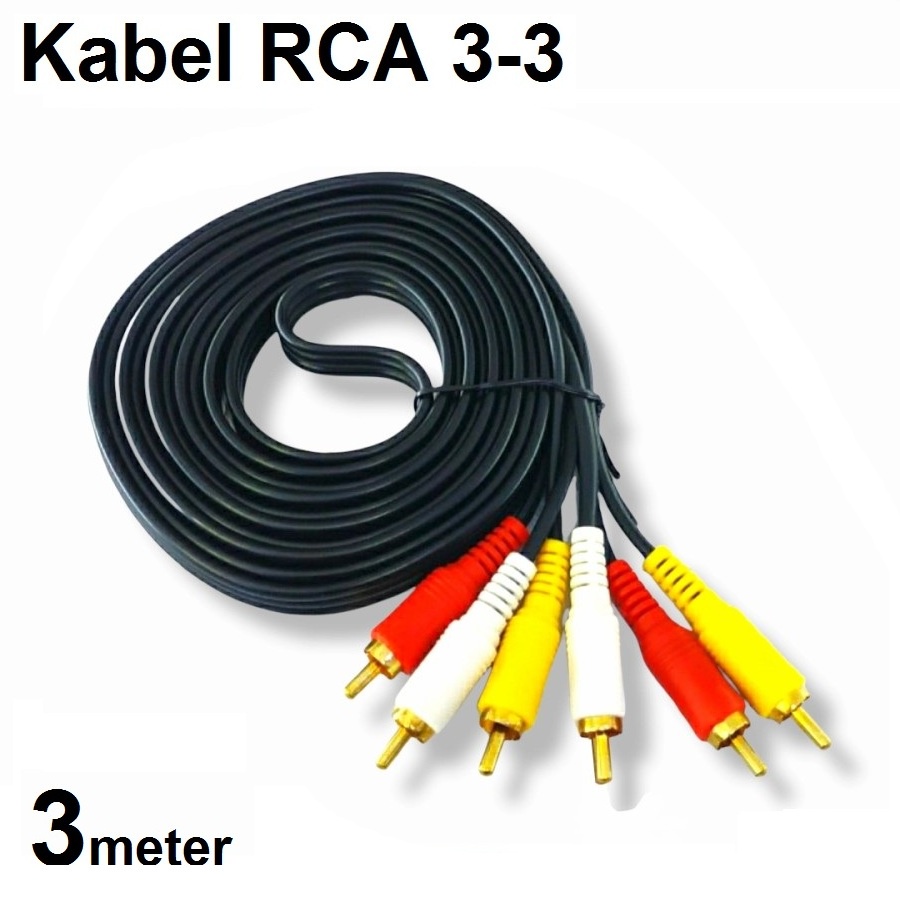 Jual Kabel Audio Video AV 3 RCA 3M | Shopee Indonesia
