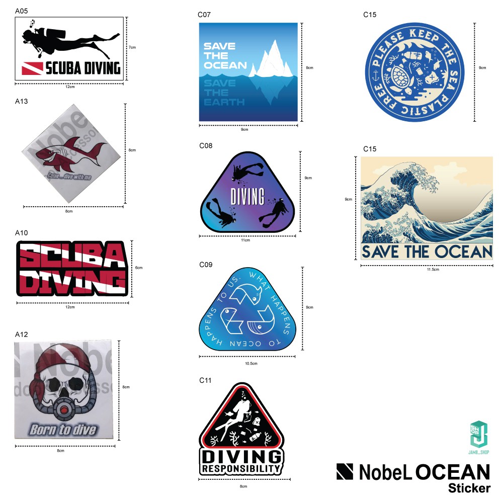 Jual Sticker Scuba Diving|Sticker Ocean|NobeL Outdoor|Diver Sticker ...