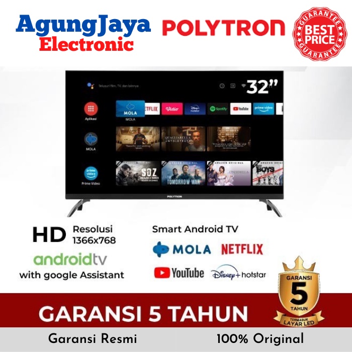 Jual ANDROID TV POLYTRON PLD-32AG9953 SMART TV LED 32 INCH (CILEGON ...