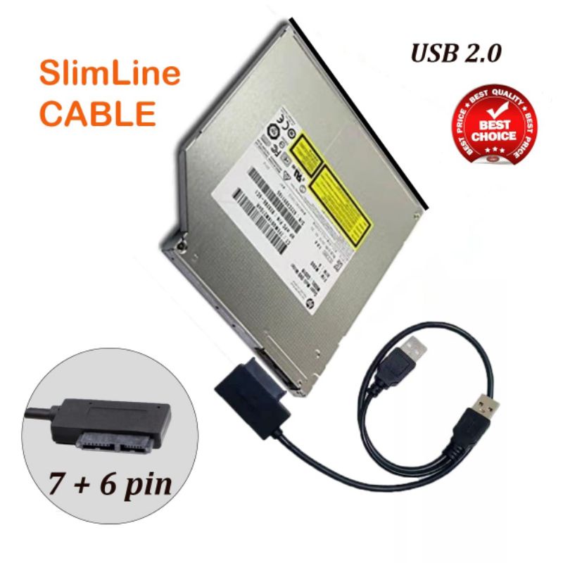 Jual KABEL/CONVERTER SLIMLINE SATA TO USB2.0/FOR DVD-CDROM LAPTOP/CADDY ...