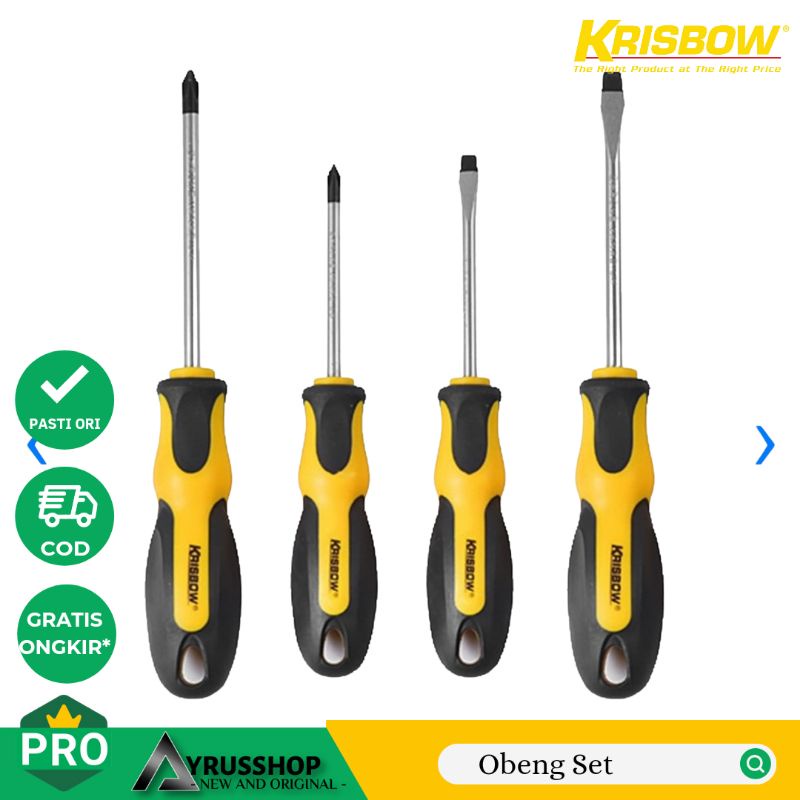 Jual Krisbow Set Obeng 4pcs Screwdriver | Shopee Indonesia