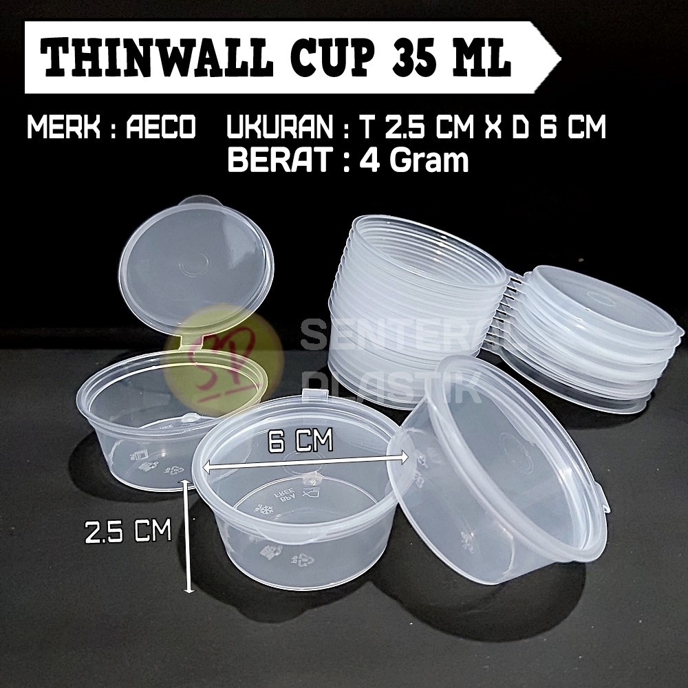 Jual Thinwall Cup Saos Sambel Plastik 35 ML / Wadah Cup Saos Mini ...