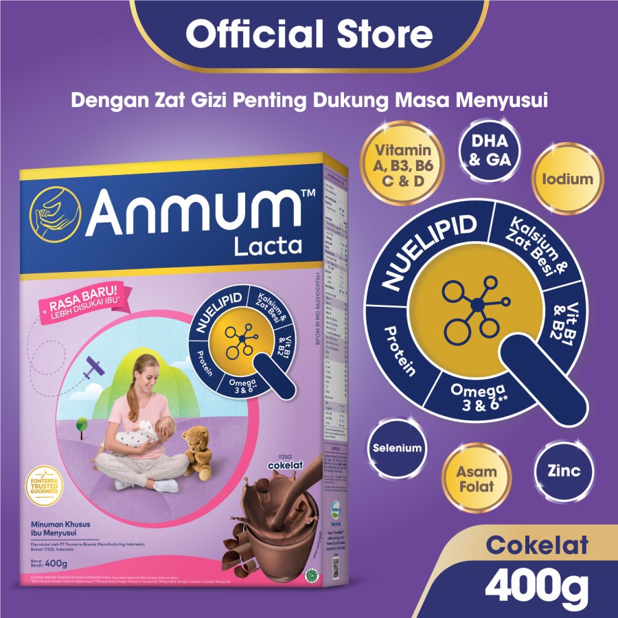 Jual Anmum Lacta Cokelat 400gr - Susu Ibu Menyusui - Membantu ASI | Shopee Indonesia