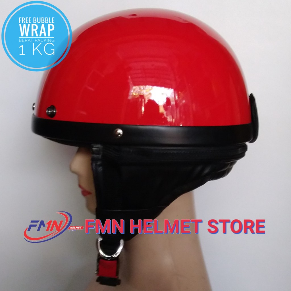 Jual Helm Chip Retro Catok Warna Merah Cabai Dewasa | Shopee Indonesia