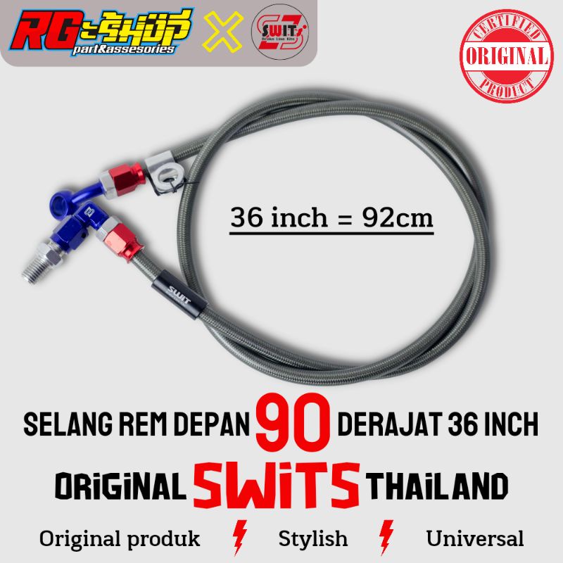 Jual Selang Rem Depan Swits Carbon Hitam 90 Derajat Panjang 36 inch ...
