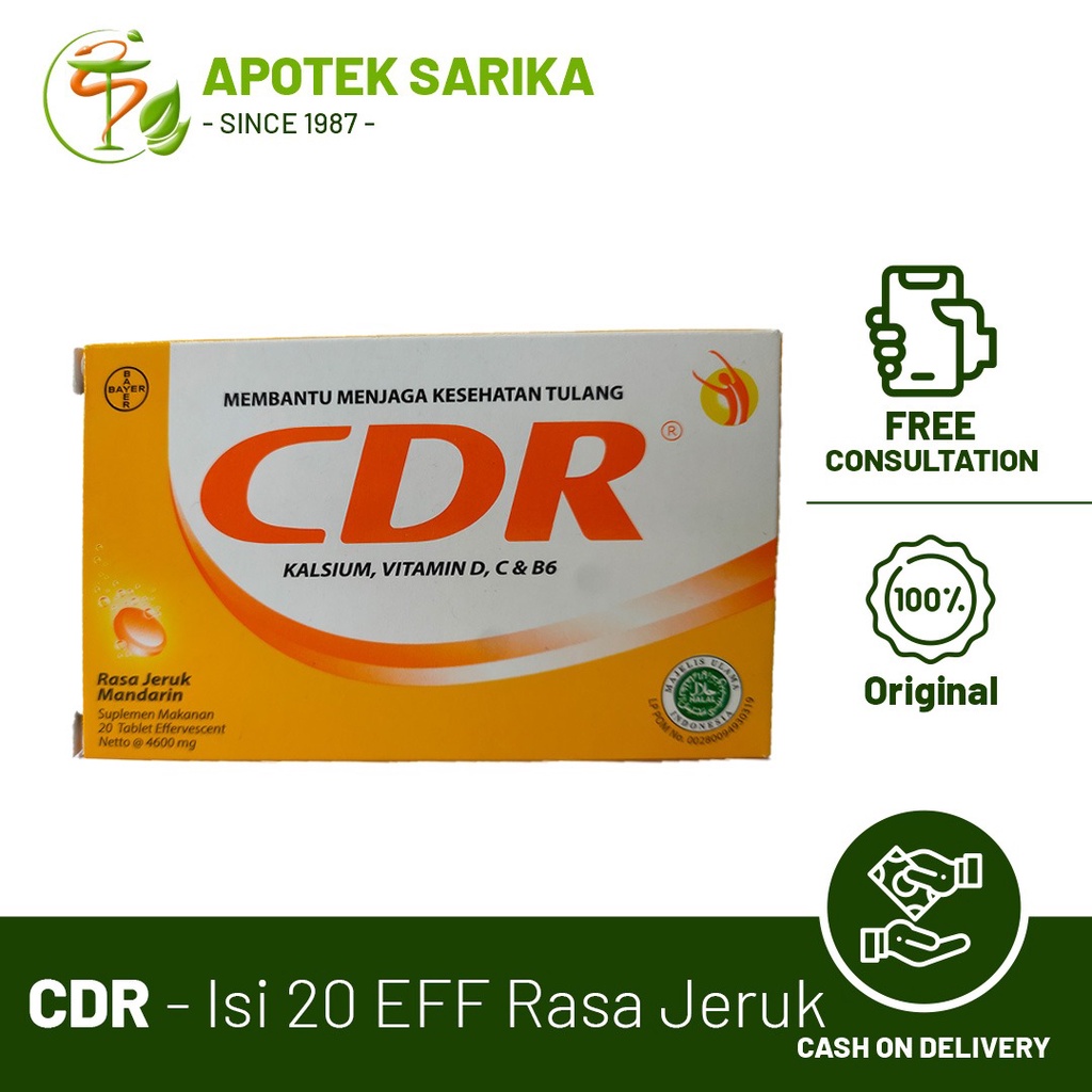 Jual CDR Suplemen Kalsium Rasa Jeruk / Vitamin Calcium dan Tulang Isi ...