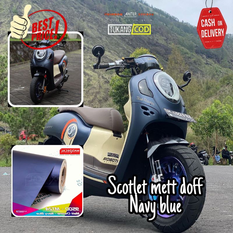 Jual Sticker scotlite biru navy mett doff skotlet motor scoopy biru ...