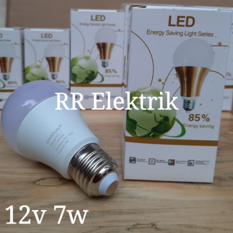 Jual Bohlam Lampu Led Dc 12v 7w e27 Erasun 12 Volt 7 Watt Putih ...