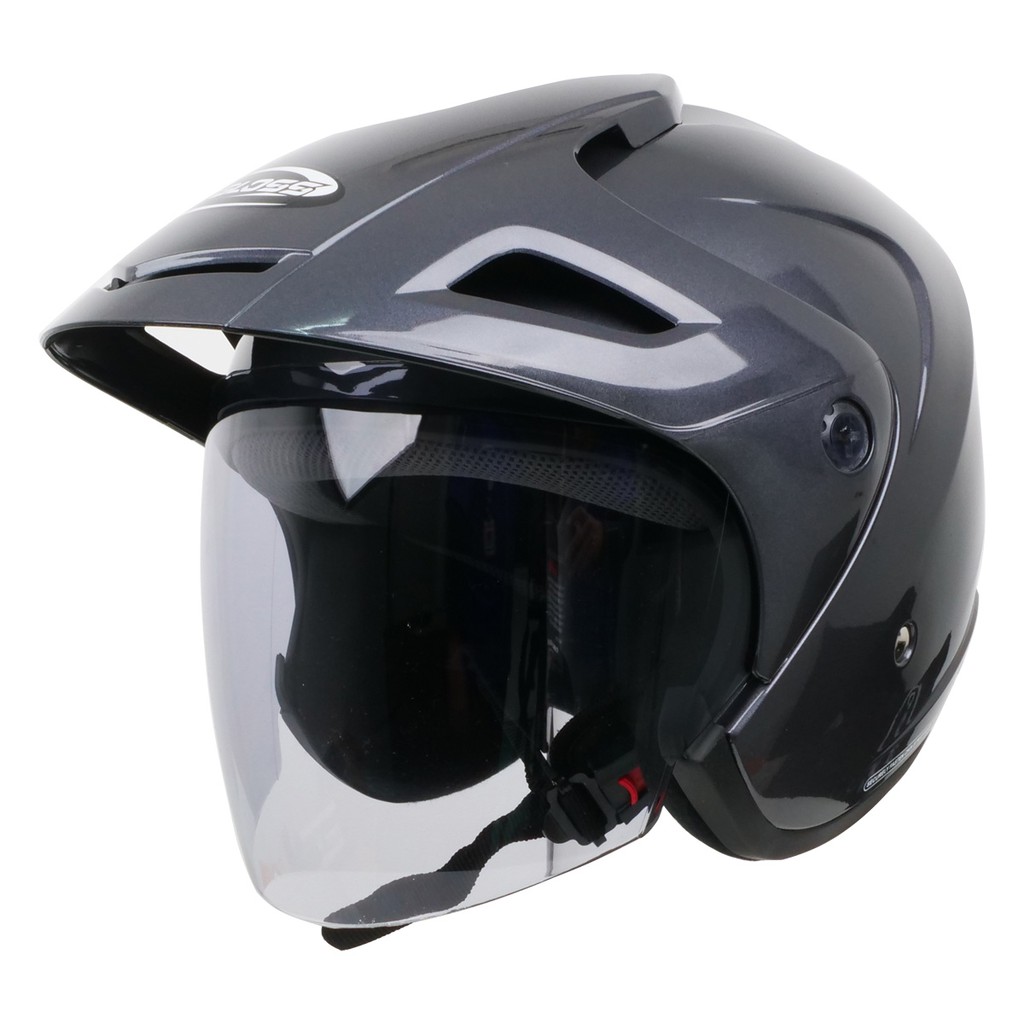 Jual Cargloss Cx Cr Helm Half Face Grey Met Shopee Indonesia