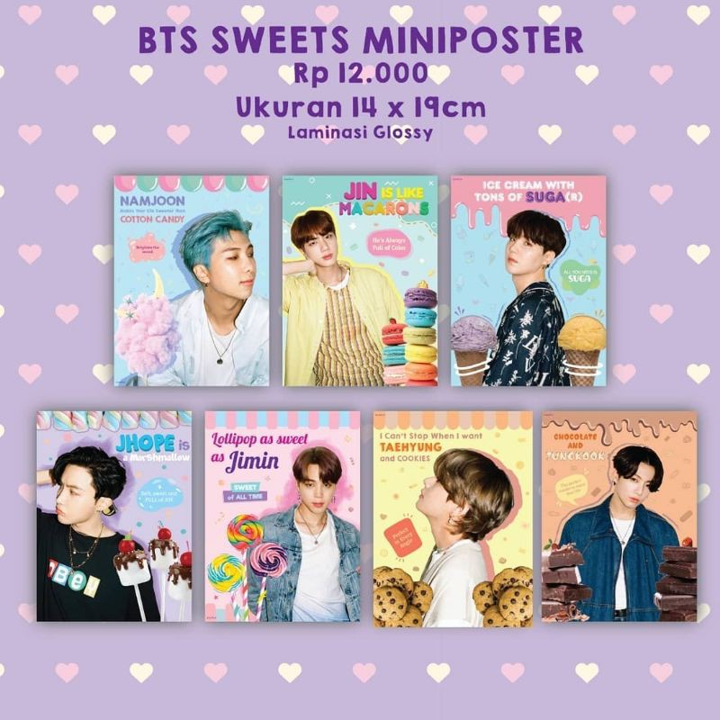 Jual BTS MINI POSTER (SWEETS) | Shopee Indonesia
