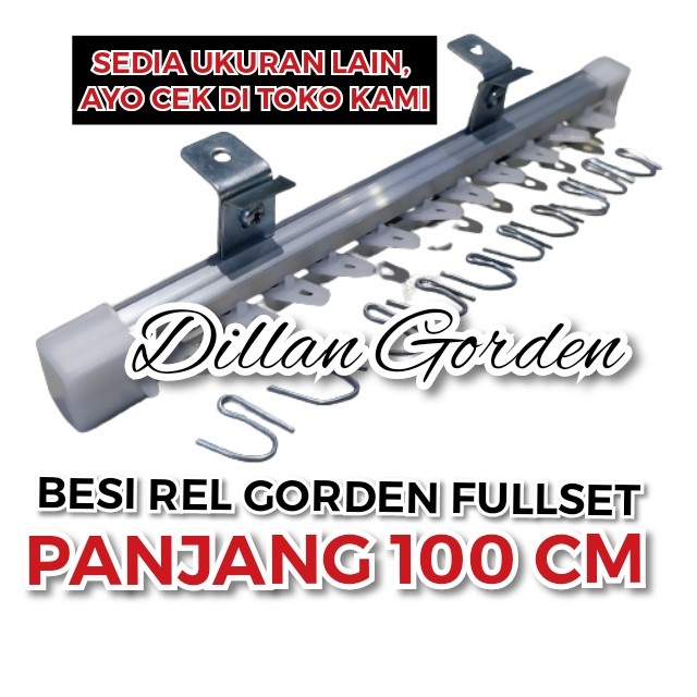 Jual Besi rel Gorden 100 Cm Fullset 1 meter lengkap | Shopee Indonesia