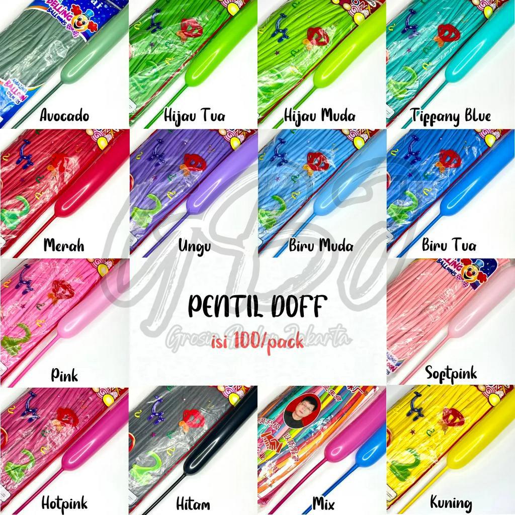Jual (GROSIR) Balon PENTIL DOFF Twist / Cacing / Panjang - isi 100pcs ...