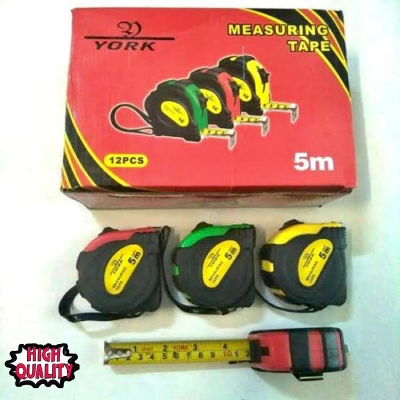 Jual Meteran tarik 5meter york Meteran karet 5 meter York pengukur 5mtr ...