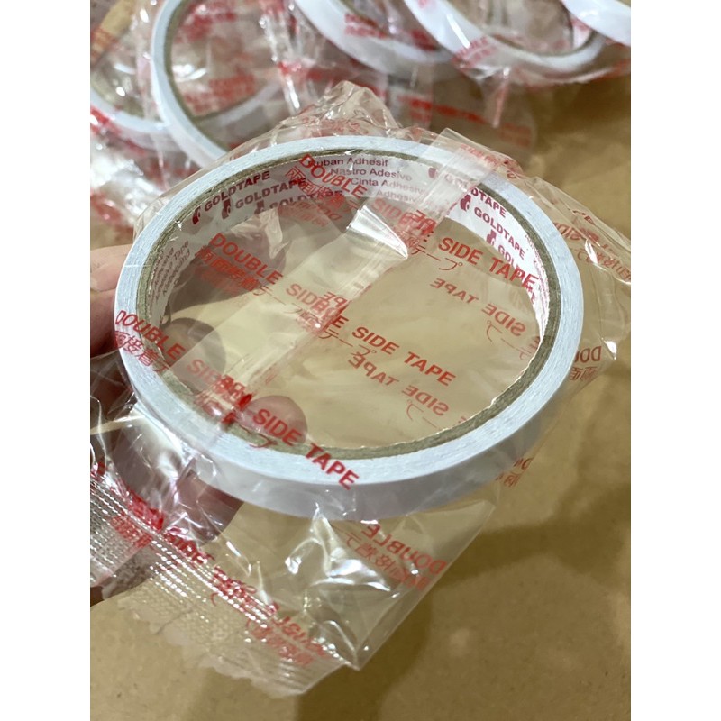 Jual Double Tape 15Y (Lem Timbal Balik 12mm | Isolasi 2 sisi | Gold ...