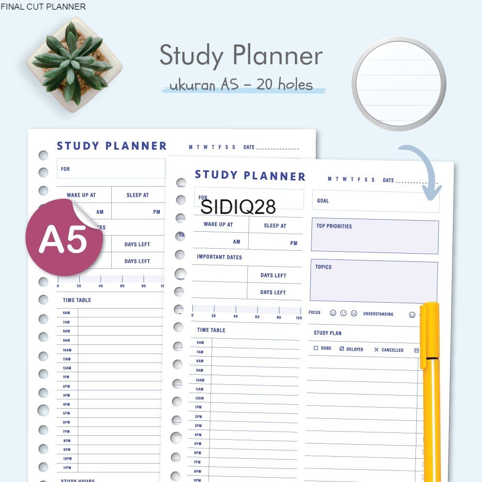 Jual Loose Leaf A5 Study Planner by FINAL CUT PLANNER / ISI BINDER ...