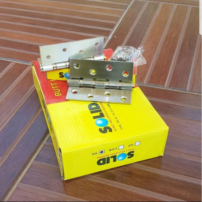 Jual ENGSEL PINTU SOLID 4 INCH EK 02 4×3×3 4BB // BUTT HINGES | Shopee ...