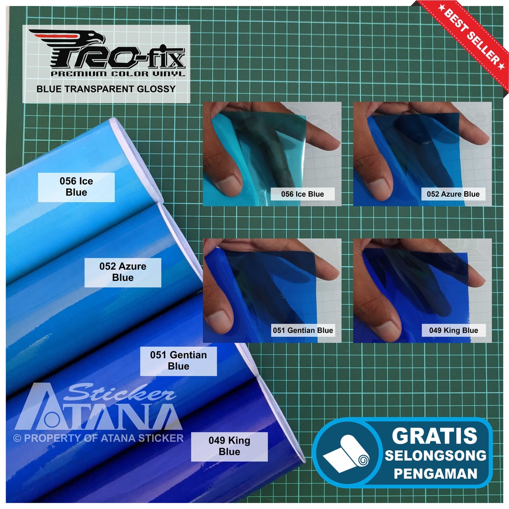 Jual Skotlet Biru Transparan Bening Glossy Blue Transparent Glos Stiker Tembus Pandang Smoke ...