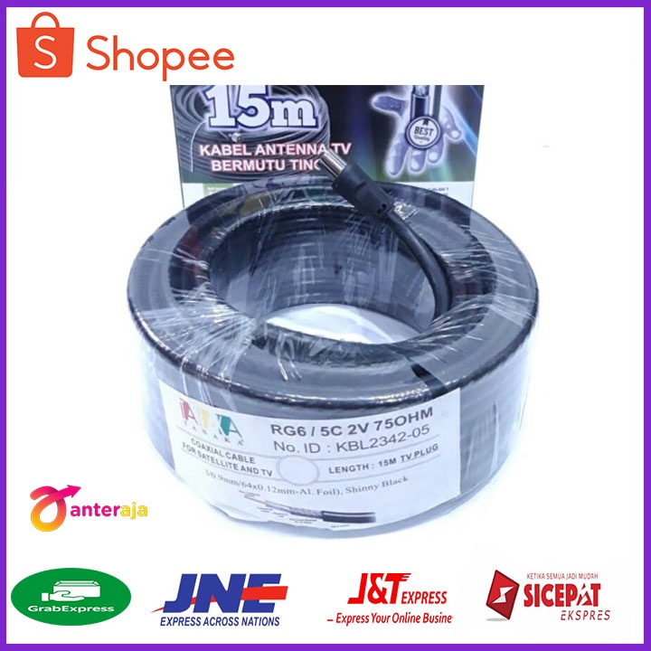 Jual Kabel Antena TV 15 Meter Tanaka / Kabel Atena 15 m murah | Shopee Indonesia