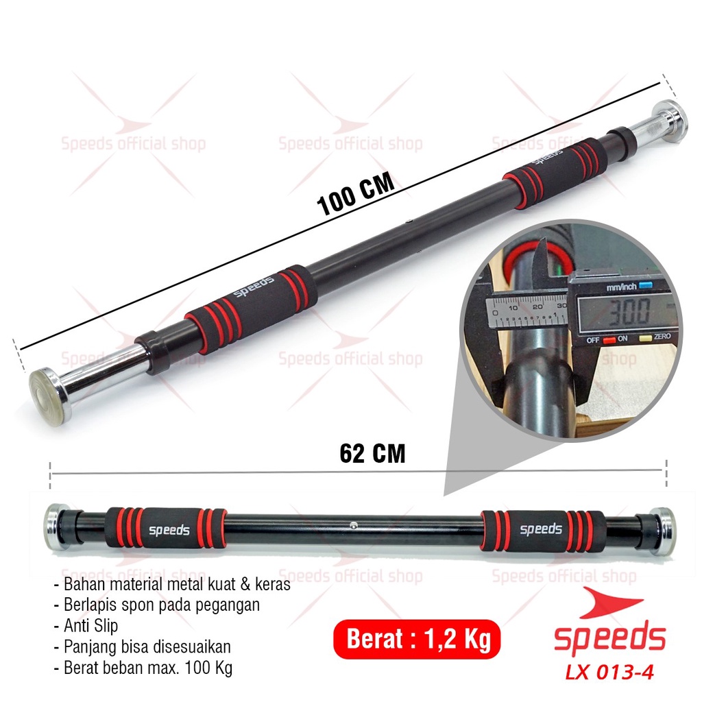 Jual SPEEDS Pull Up Bar Door Bar Chin Up Bar Tiang Pull Up Alat ...