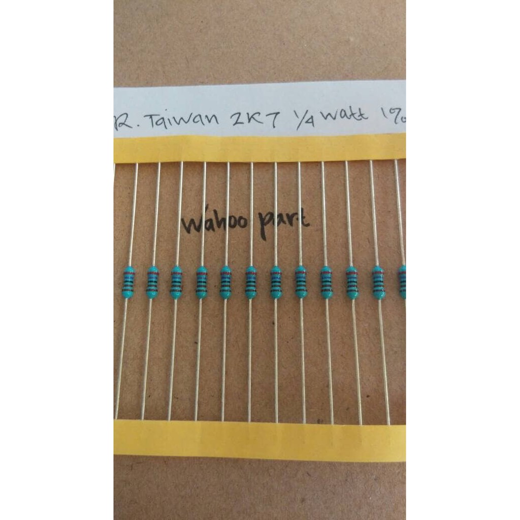 Jual Resistor 2K7 metal film taiwan 1/4 watt 1% harga per 10 pcs ...