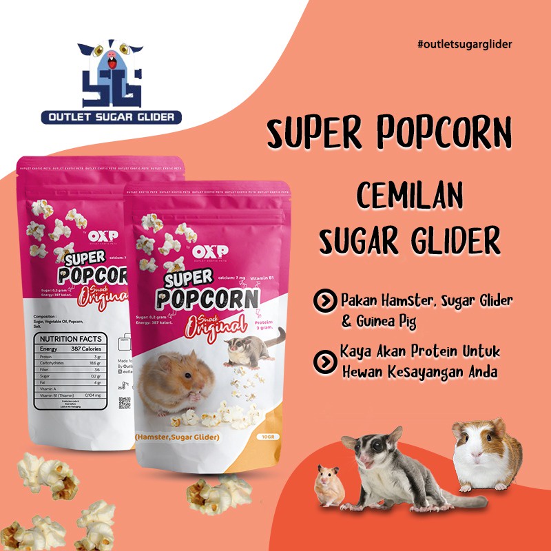 Jual Super Popcorn Cemilan Snack Hewan Sugar Glider, Hamster, Guinea ...