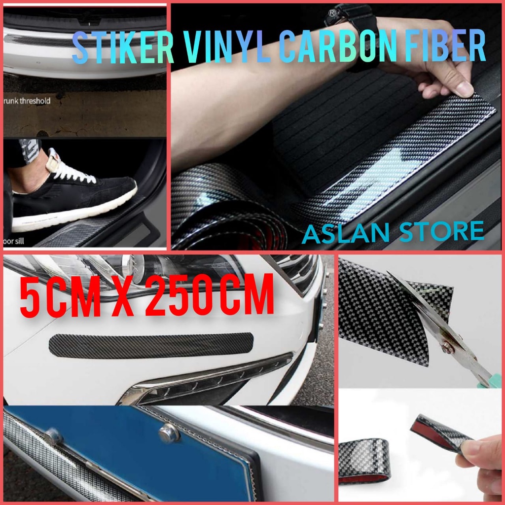 Jual Stiker Vinyl Carbon Fiber Mobil 5 x 250 CM Stiker pelindung anti ...