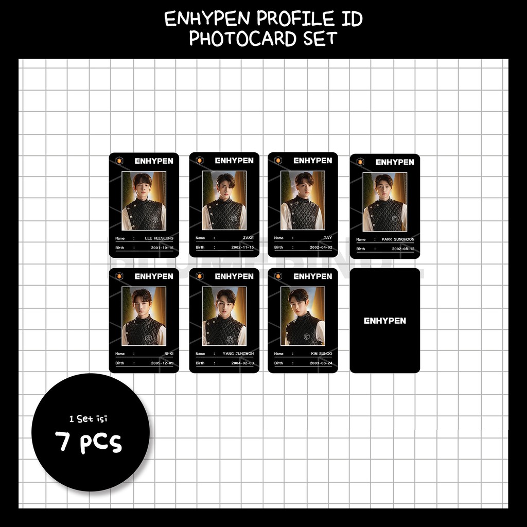 Jual ENHYPEN Profile ID Photocard Set isi 7 Pcs | Shopee Indonesia