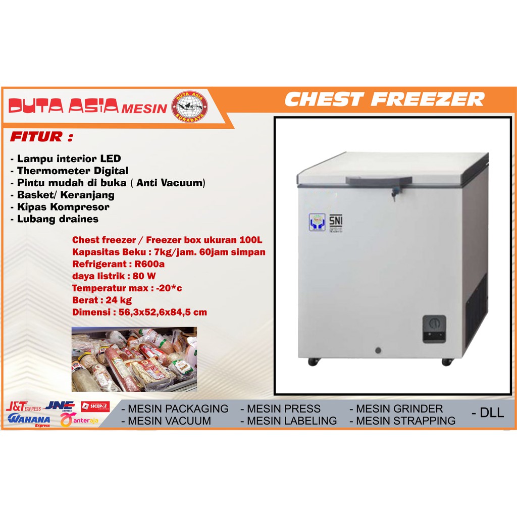 Jual CHEST FREEZER/ MESIN BOX PEMBEKU MAKANAN DAN MINUMAN VOLUME 102L ...