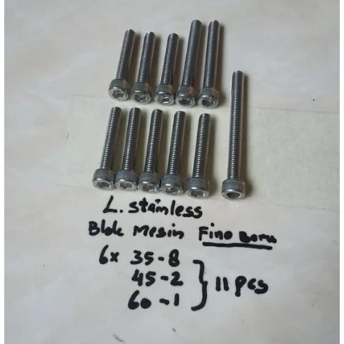 Jual Baut blok L set stainless motor Fino Baru | Shopee Indonesia