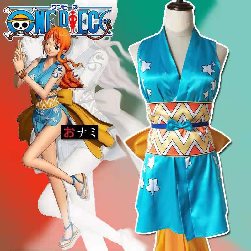 Jual Anime Cosplay One Piece Nami Cosplay Costumes Wig Sleeveless ...