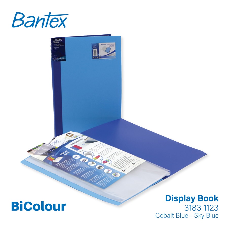 Jual Bantex BICOLOUR Display Book Folio 20 Pocket Cobaltblue Skyblue ...