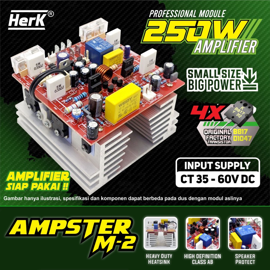 Jual KIT AMPSTER M2 POWER AMPLIFIER 250W HERK | Shopee Indonesia