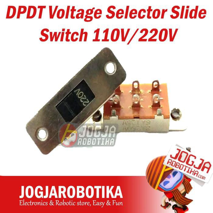 Jual DPDT Voltage Selector Slide Switch 110V/220V AC Panel Mount ...