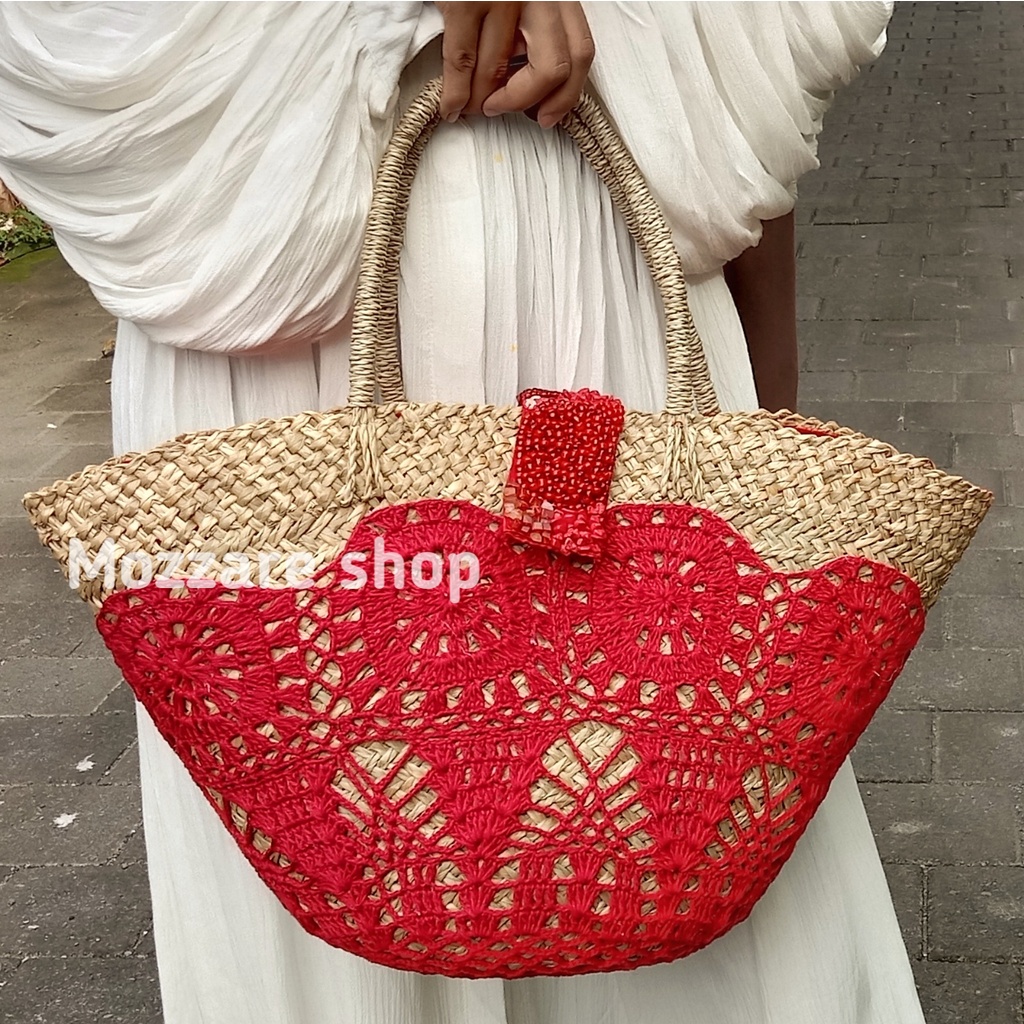 Jual tas rotan rajut bali tas anyam mendong handmade pantai bali ...