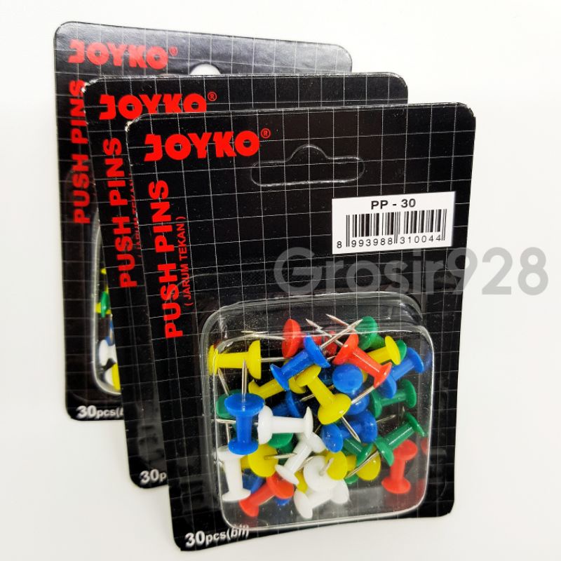 Jual Push Pins / Jarum Tekan / Paku Pin Joyko PP-30 (30 pcs) | Shopee ...