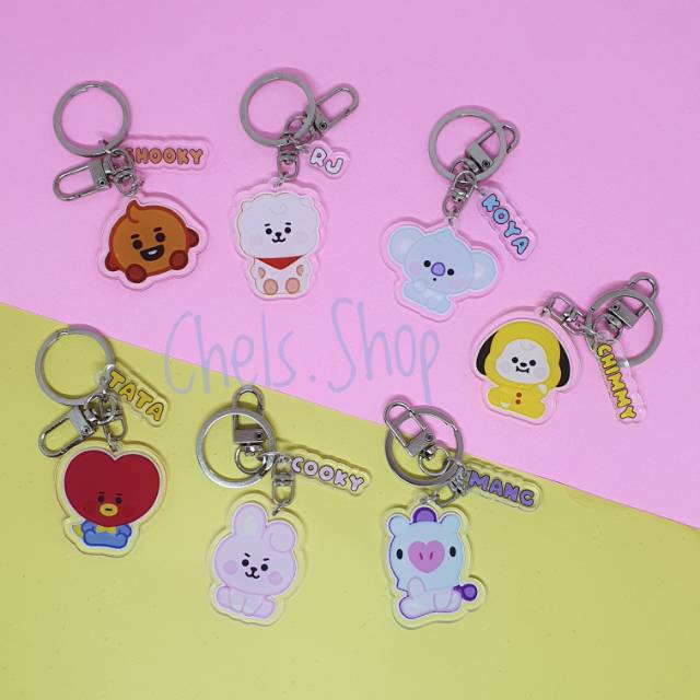 Jual BT21 baby keychain keyring gantungan kunci BT21 baby RJ KOYA SHOOKY MANG CHIMMY TATA COOKY ...
