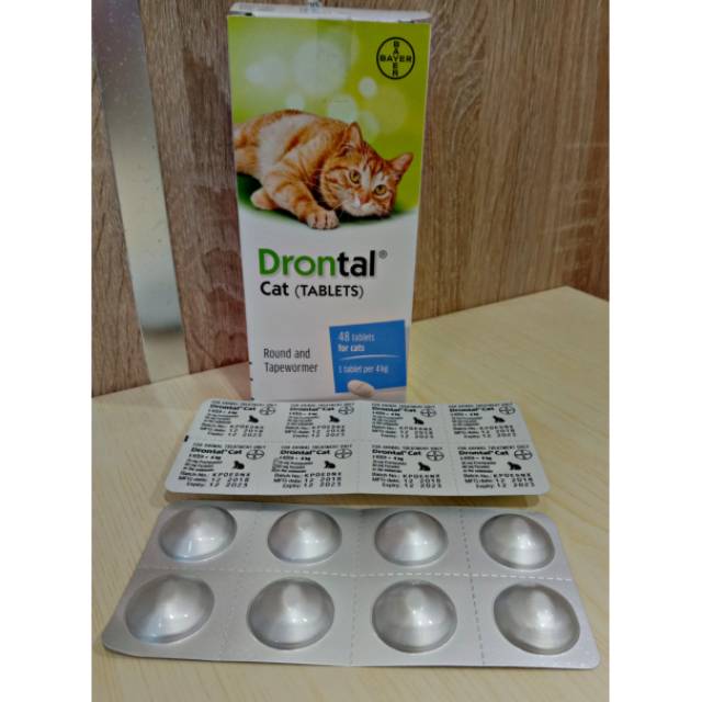 Jual DRONTAL CAT 1 TABLET / OBAT CACING TABLET KUCING | Shopee Indonesia