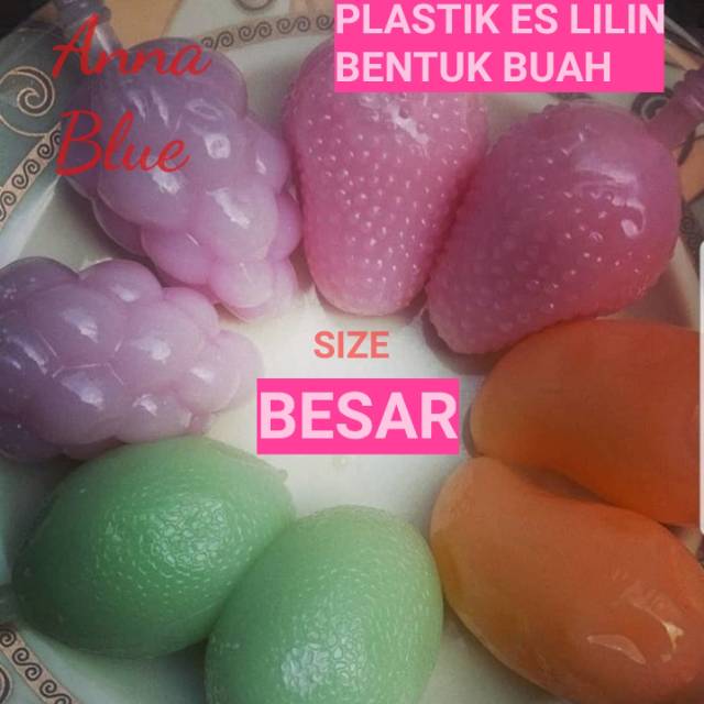 Jual 100 PCS PLASTIK ES LILIN BESAR BENTUK BUAH/KEMASAN PUDING PUDOT ES ...
