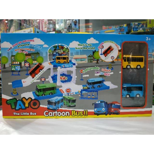 Jual Tayo Parking Lot Parking Car Tayo Track tayo set mainan anak - cartoon bus tayo | Shopee ...
