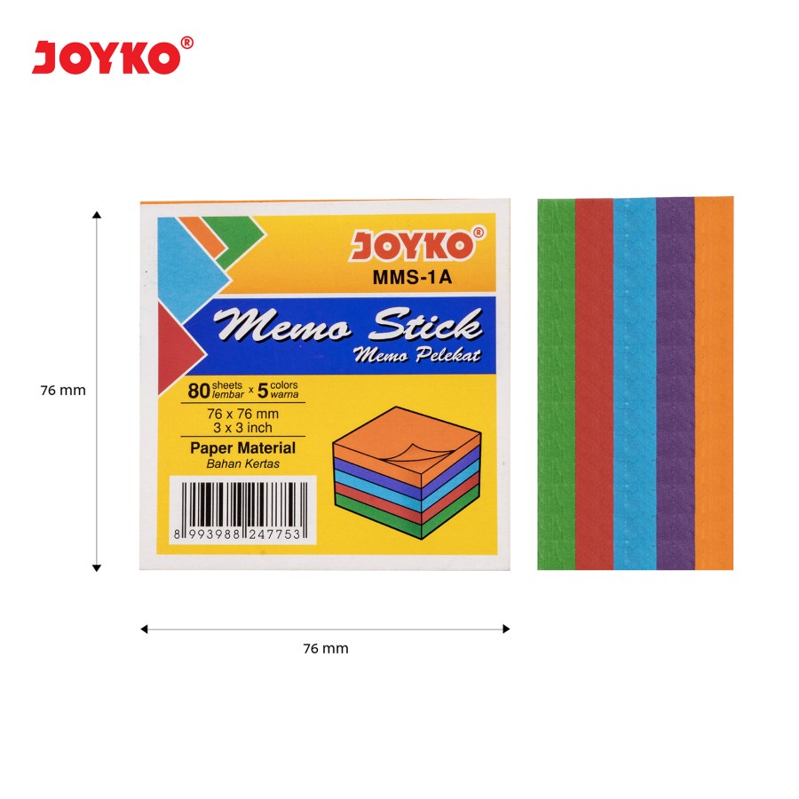 Jual Memo Stick Sticky Note Kertas Memo Memo Tempel Joyko MMS-1A 400 ...